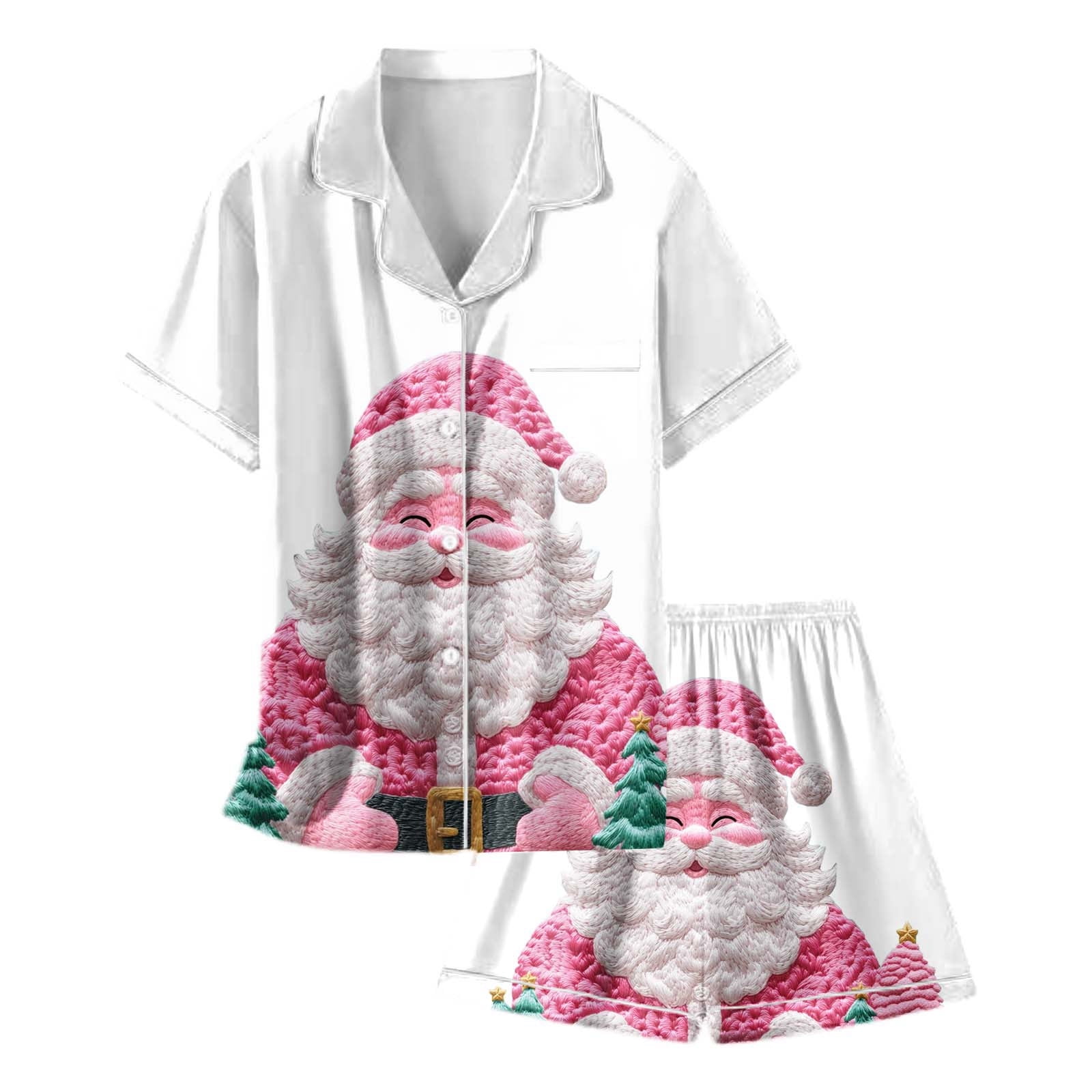 Tween Christmas Pajamas Kids Green Satin Pajama Set Long Sleeve Button ...