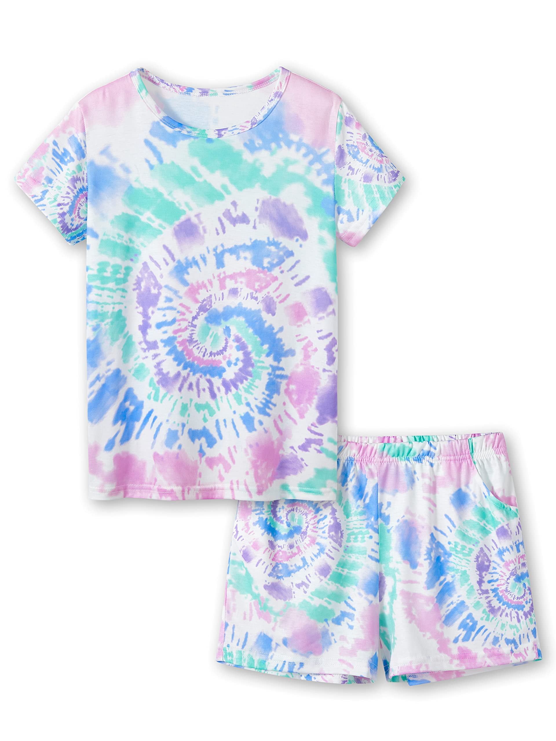 Beezizac Tween Clothes Trendy Tie Dye Spiral Pajamas for Girls 2-Piece ...