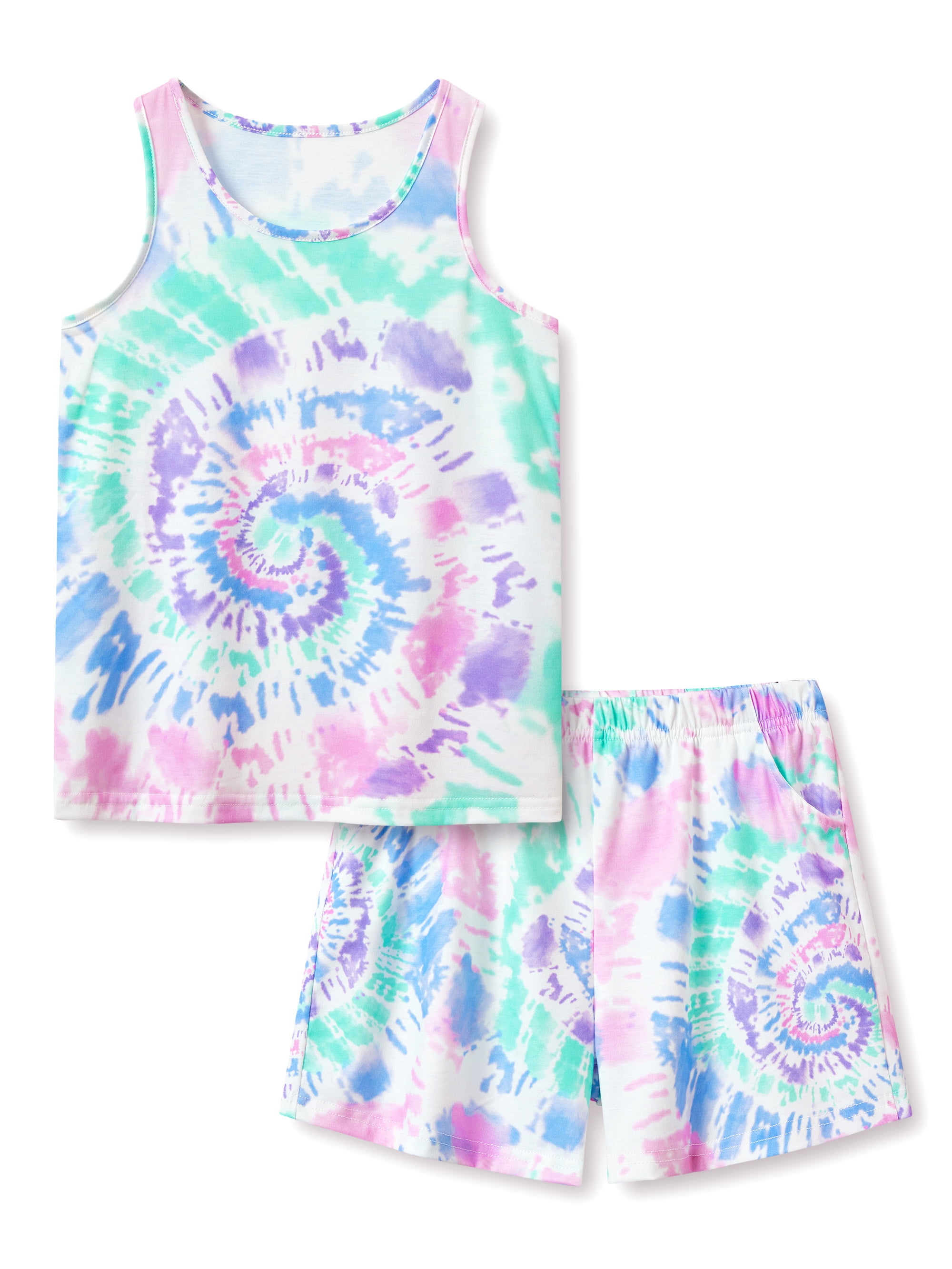 Tween Clothes Trendy Tie Dye Spiral Pajamas for Girls 2-Piece Tank Top ...