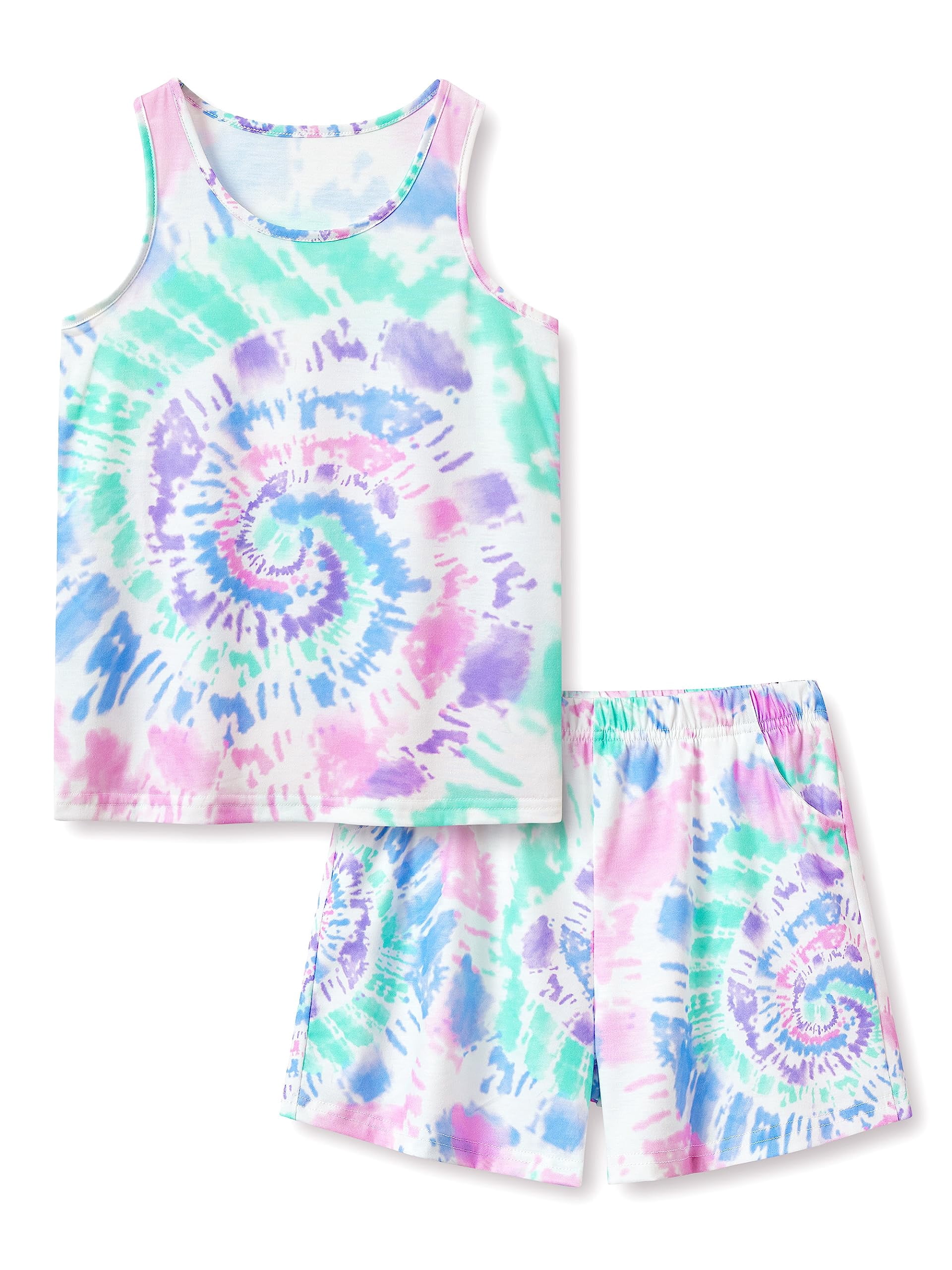 Beezizac Tween Clothes Trendy Tie Dye Spiral Pajamas for Girls 2-Piece ...
