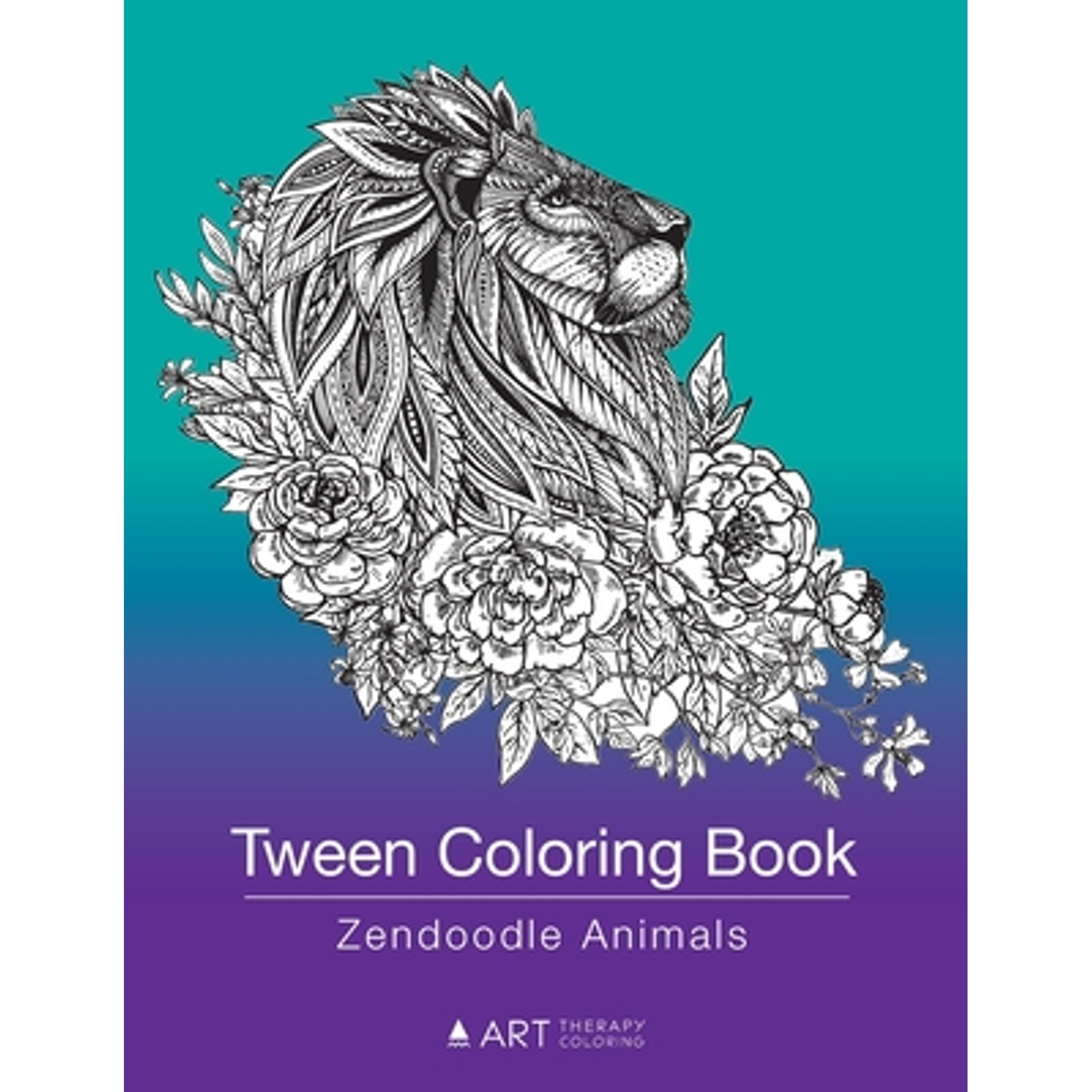 Pre-Owned Tween Coloring Book: Zendoodle Animals: Colouring Book for ...