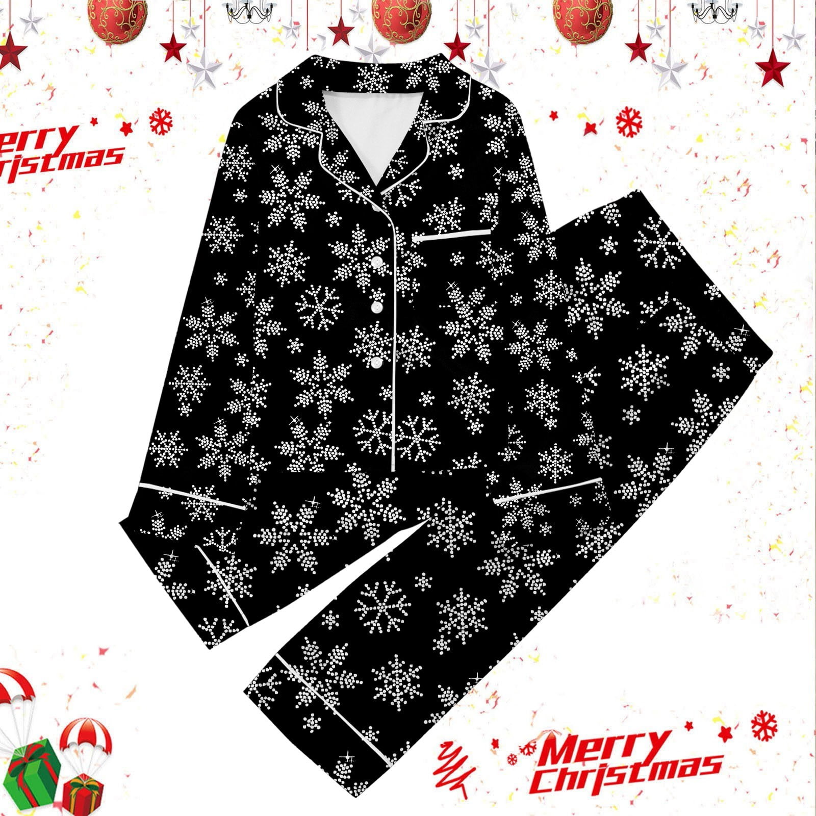 Tween Girl Christmas Pajamas Black Girls Pajamas Set Silk Satin Long ...