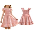 Tween Girl Dress Flutter Sleeve Ruffle A Line Flowy Swing Dress Big ...