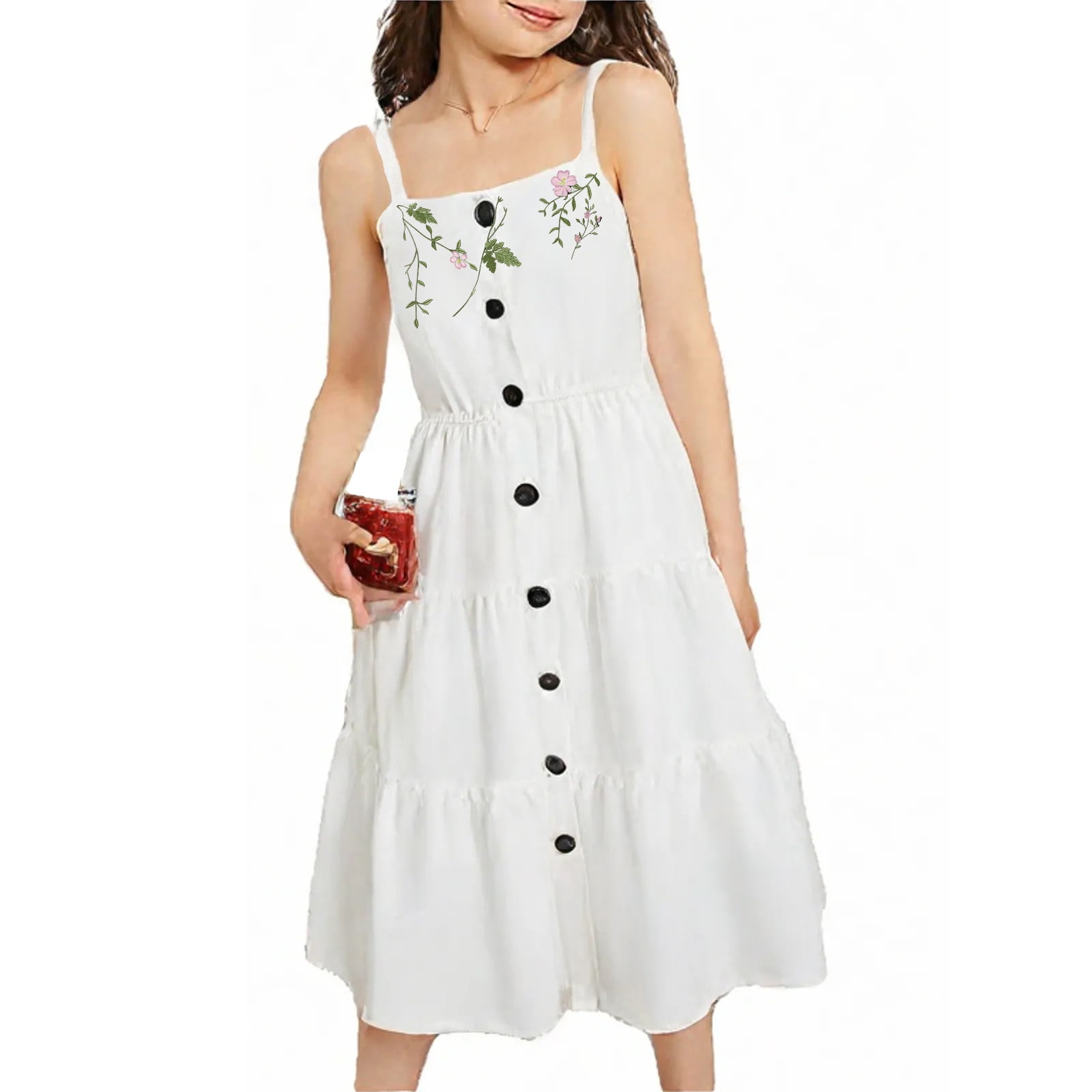 Tween Girl Dresses 10 Years And Up Floral Dress Girl Tie Dye Sundress ...