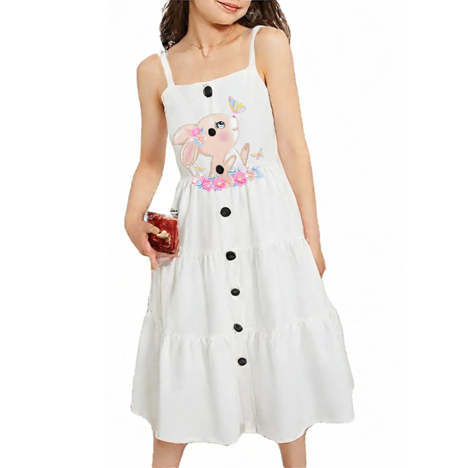 Tween Girl Dresses 10 Years And Up Floral Dress Girl Tie Dye Sundress ...