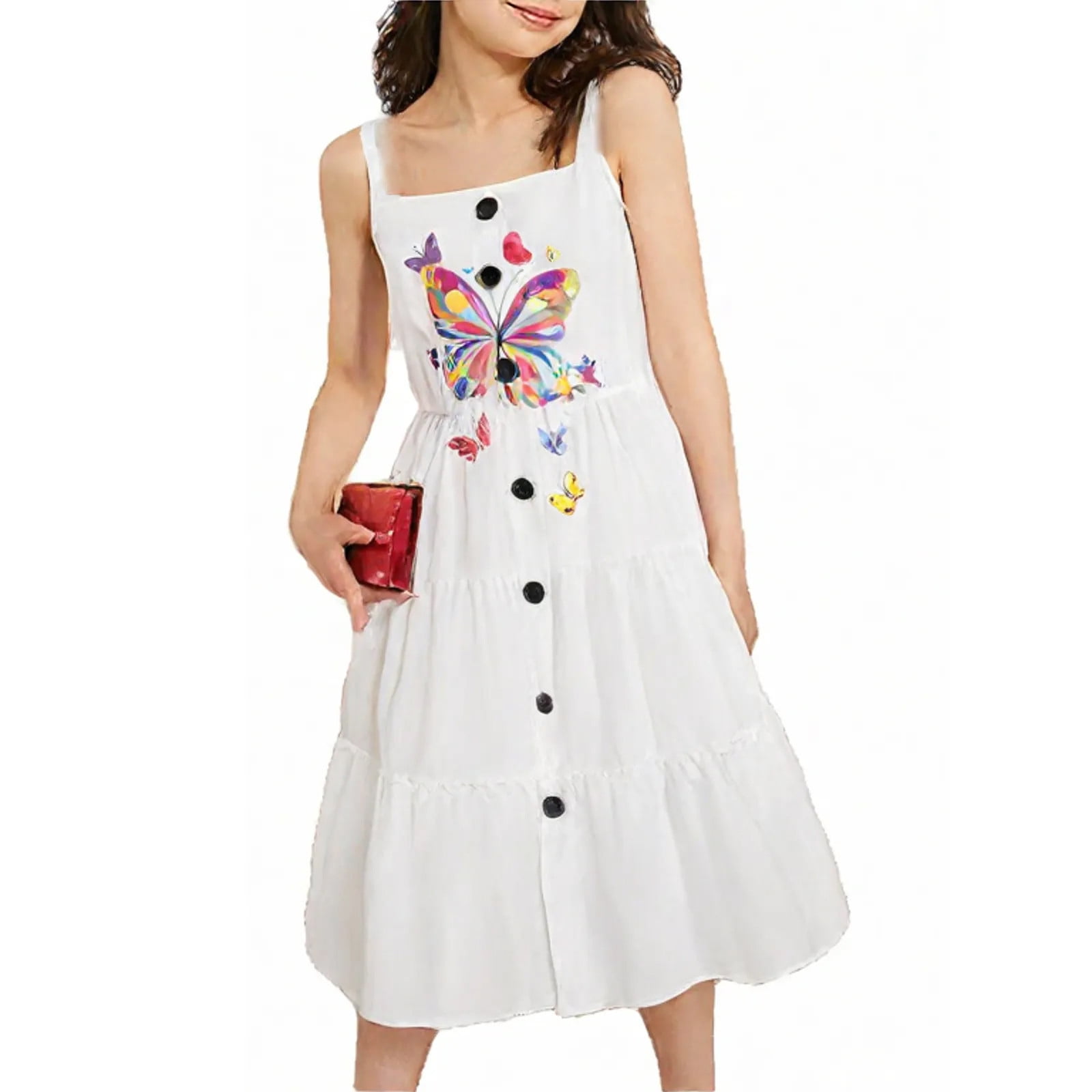 Tween Girl Dresses 10 Years And Up Floral Dress Girl Tie Dye Sundress ...