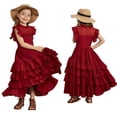 Tween Girl Dresses Flutter Sleeve Layered Ruffle Flared Flowy Dress ...