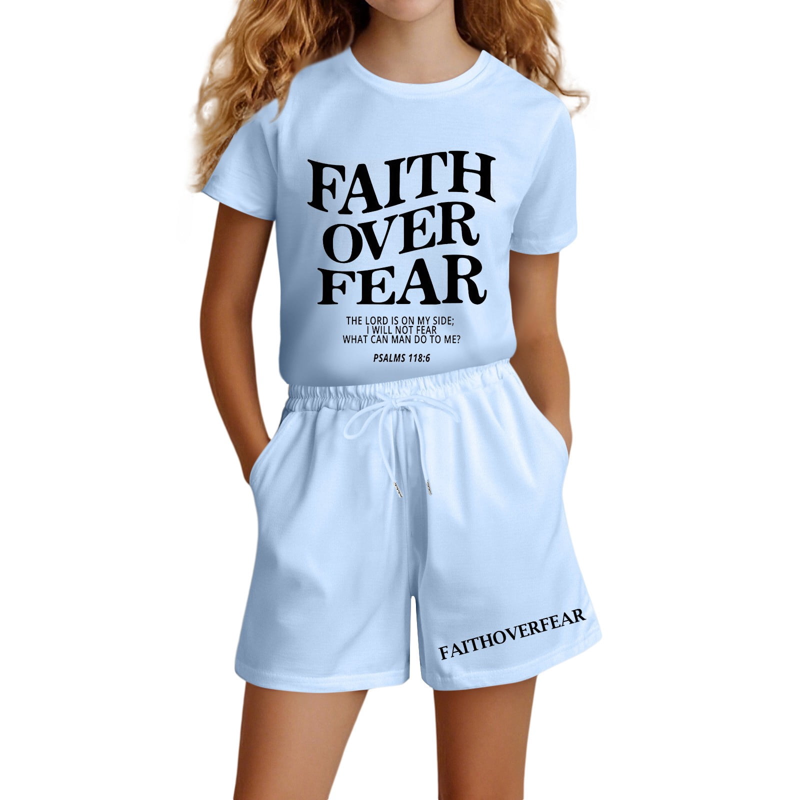 Tween Girl Pajamas Set Graphic Crewneck Soft Comfort Short Sleeve Top ...