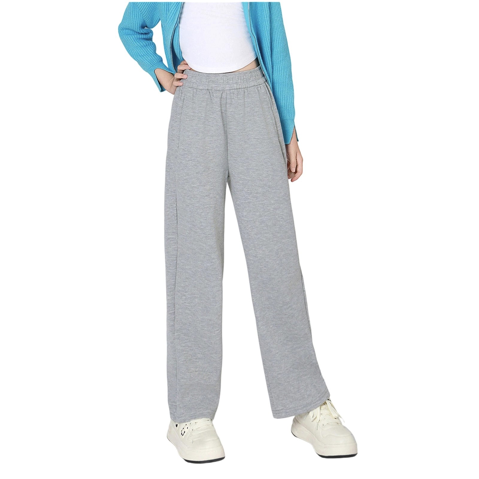 Tween Girl Sweatpants High Waisted Loose Straight Leg Athletic Joggers ...