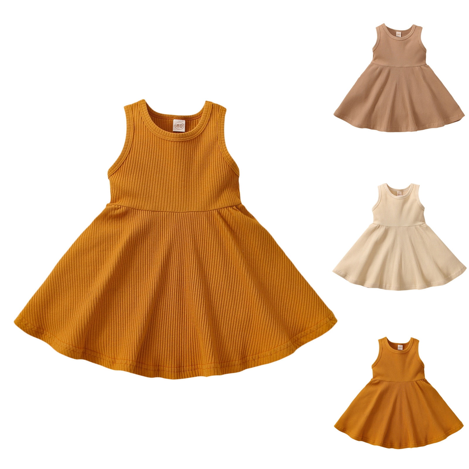 Tween Girls 2025 Summer Dresses Summer Sweet Short Sleeves Solid Color ...