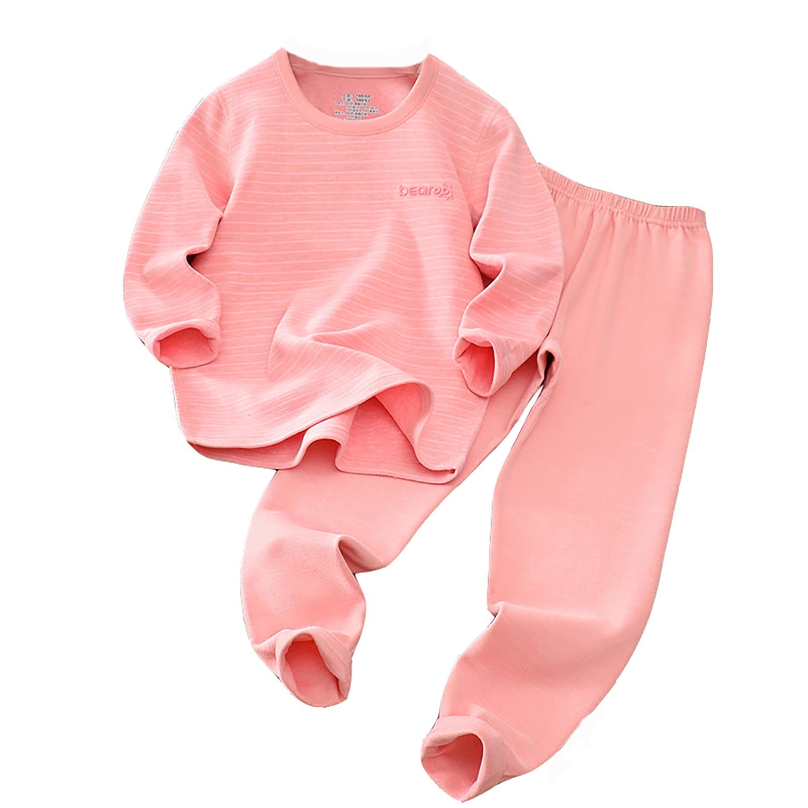 Tween Girls Boys Pajamas Set Kids Solid Color Pajama Top Kids Winter ...