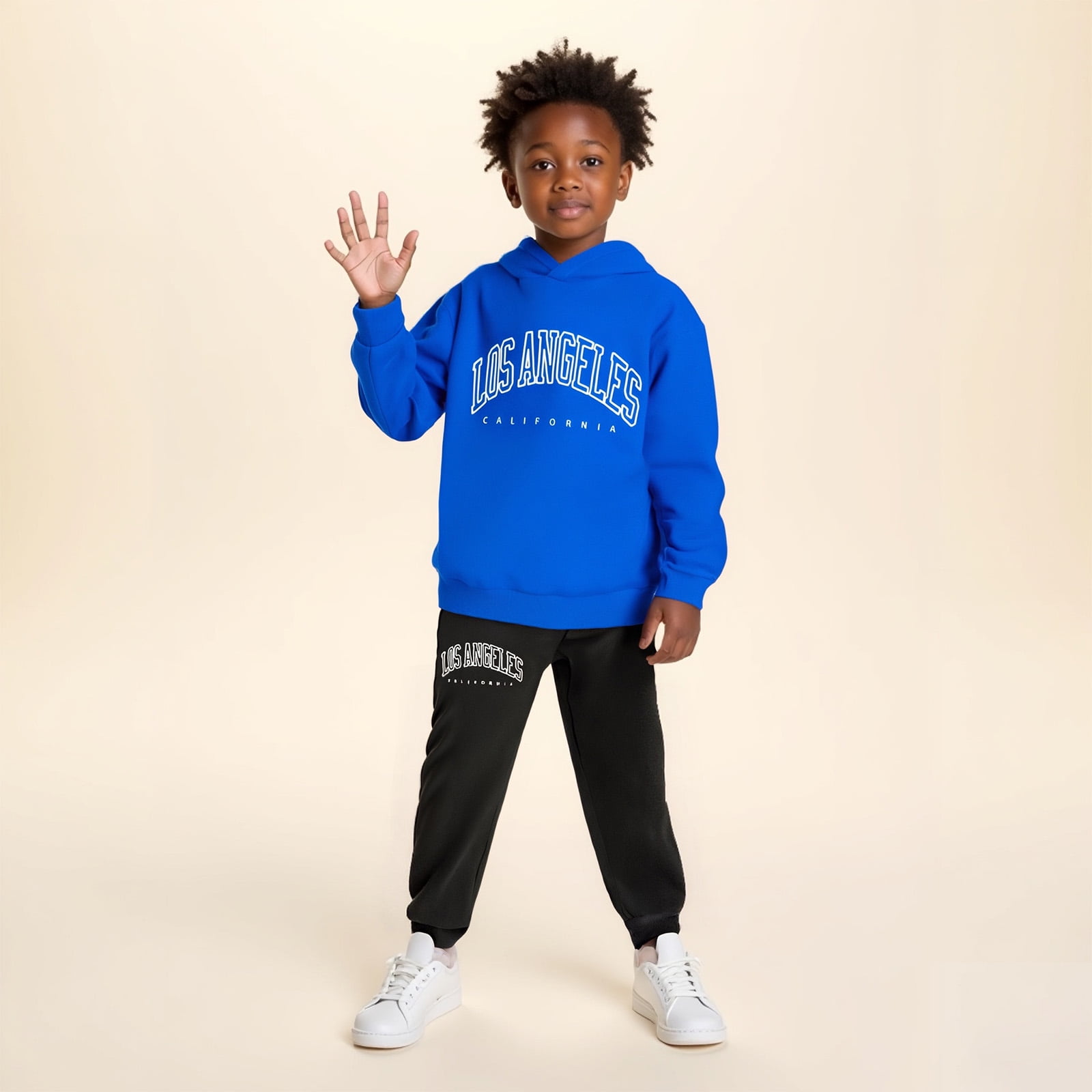Tween Girls Boys Sweatsuit Set 2PC Long Sleeve Blue Tracksuit Hoodie ...