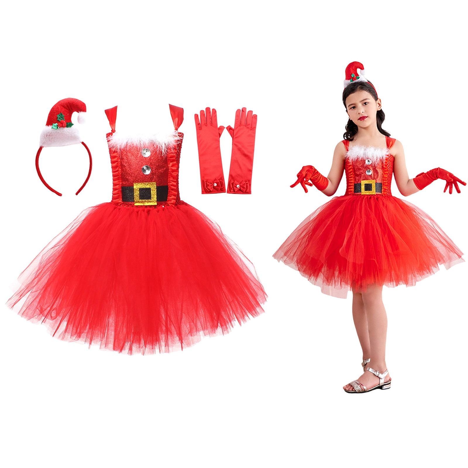Tween Girls Christmas Outfit Sleeveless Christmas Elf Dress Tween with ...