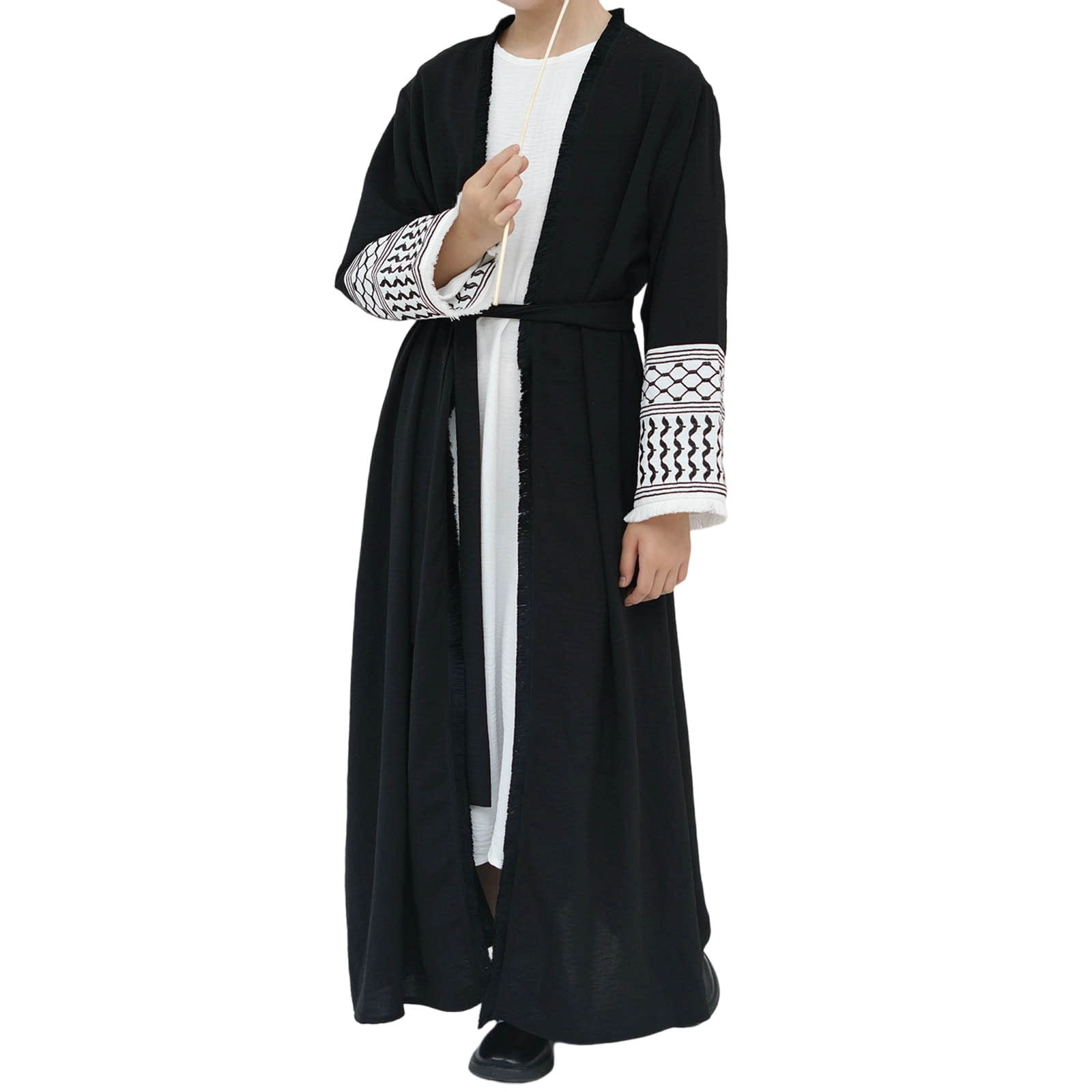 Tween Girls Dresses Kids Abaya Dubai Middle Turkish Embroidered Fringe ...