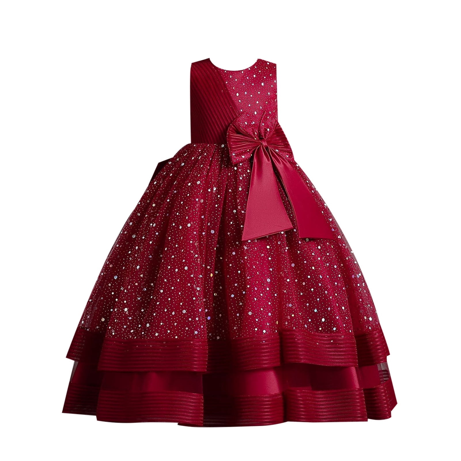 Tween Girls Dresses Size 5 Years-6 Years Sequin Dress Bow Princess ...