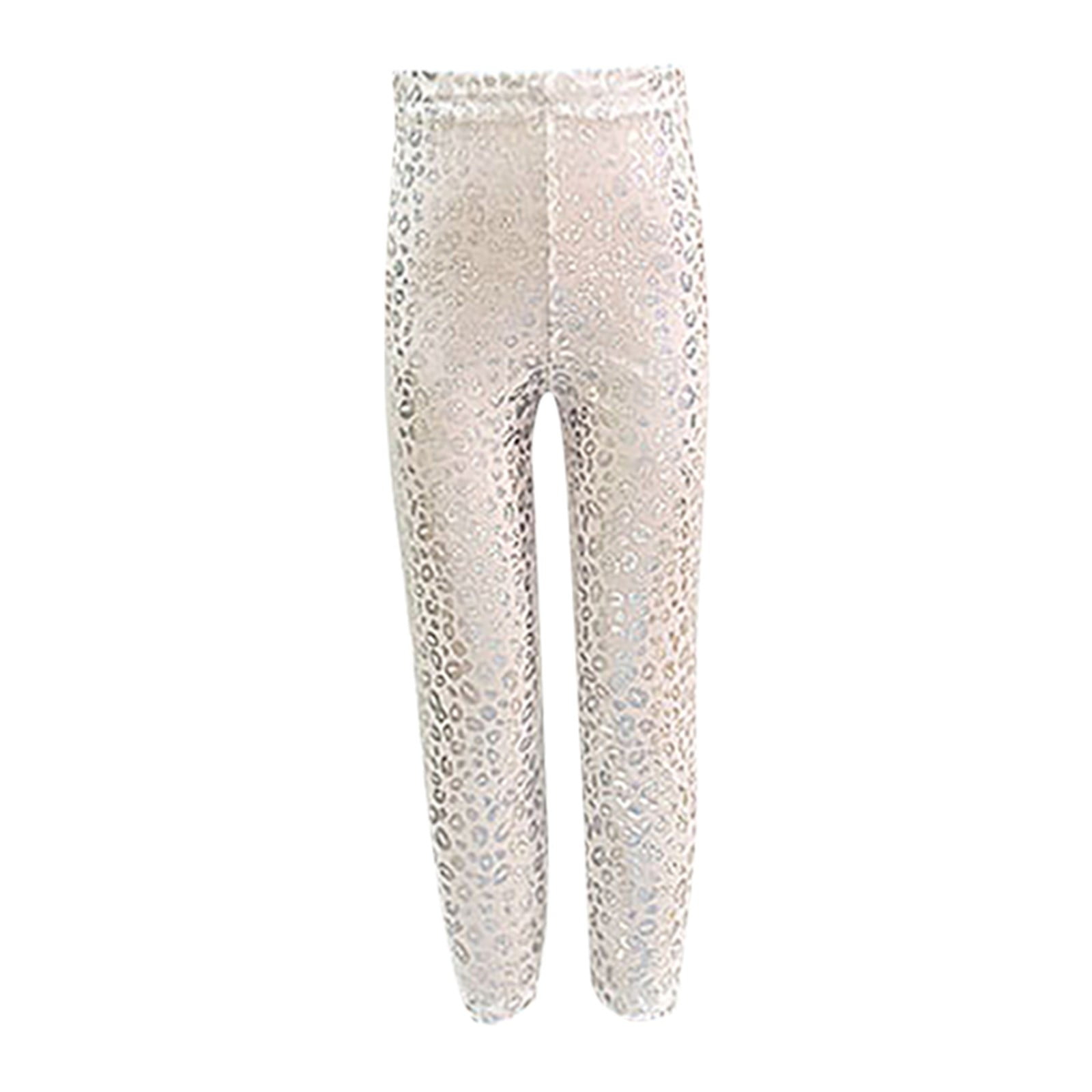 Tween Girls Glitter Leopard Print Leggings With Sparkly Dancewear ...
