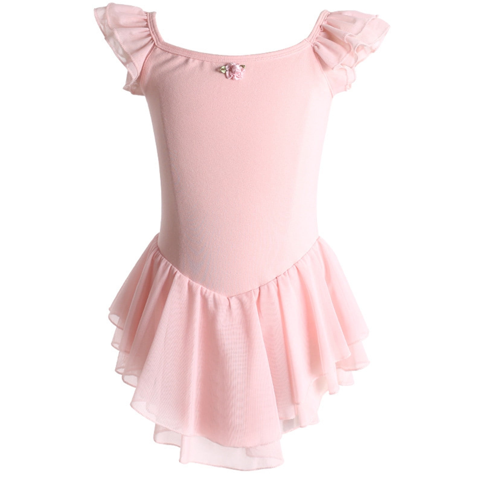 Tween Girls' Leotards Ballet Skirted Dance Summer Solid Short Sleeve ...