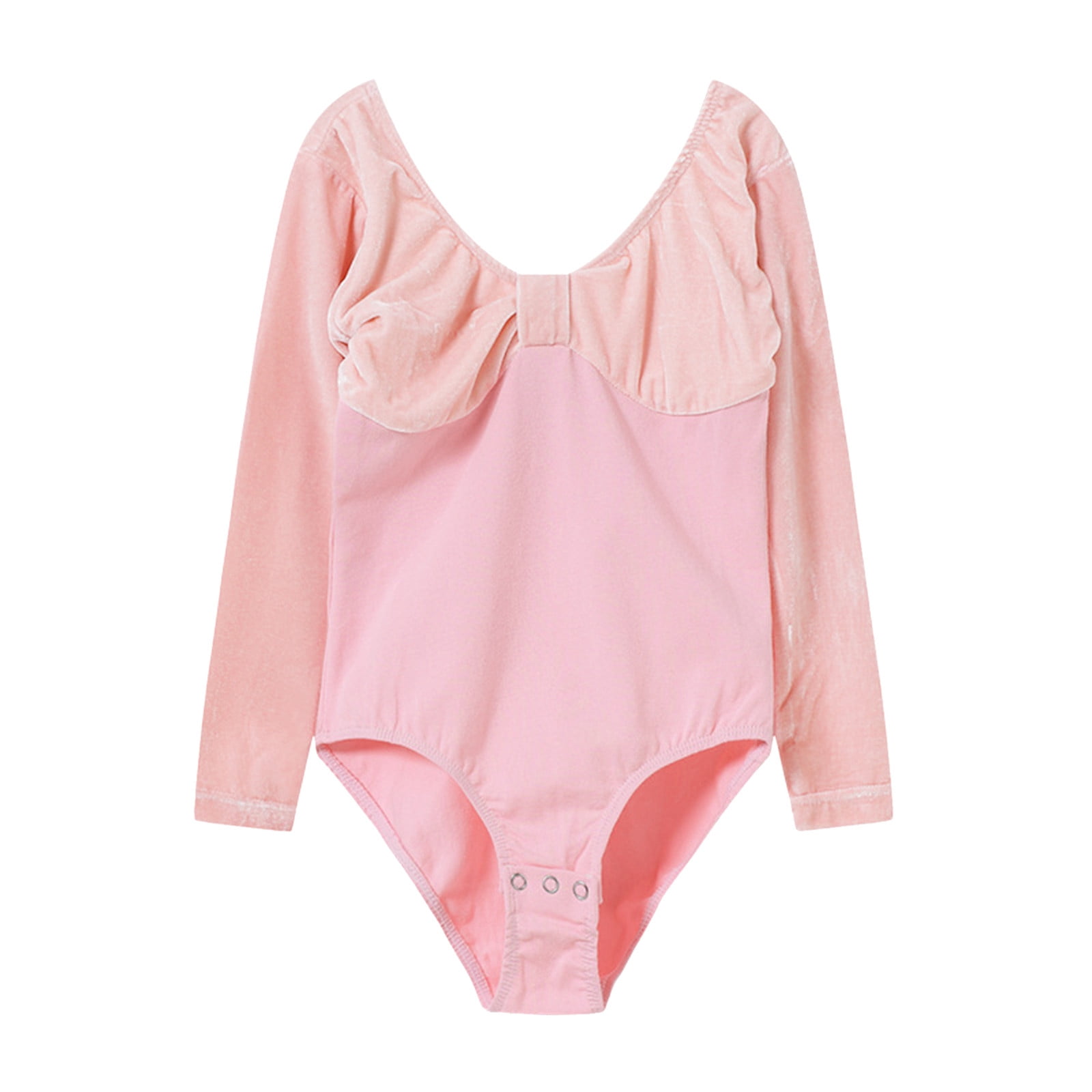 Tween Girls Long Sleeve Dance Dress Ruffled Leotards Training Dress ...