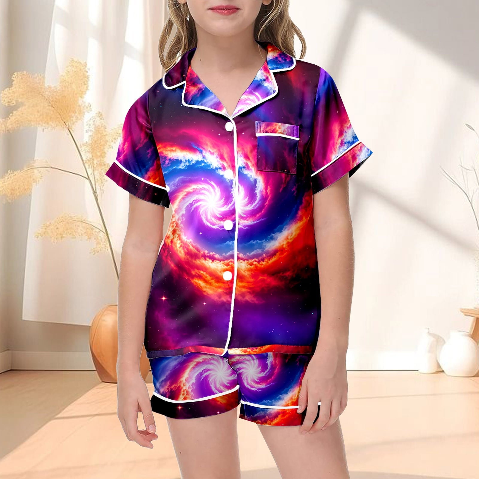 Tween Girls' Pajama Sets Colorful Kids Button Down Pajamas Set Toddler ...