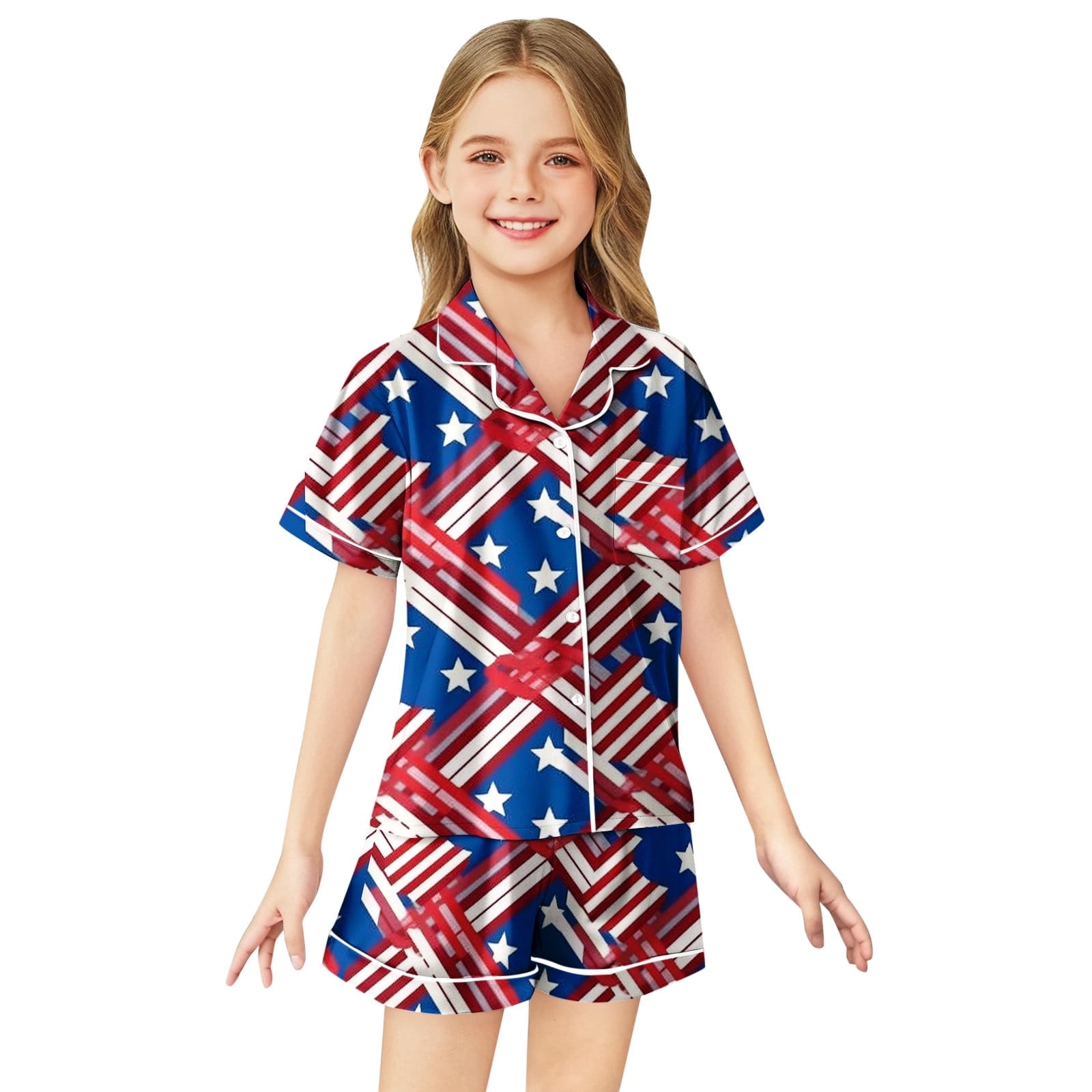Tween Girls Satin Pajamas Set Colorful Girls Button Down Pajamas Set ...