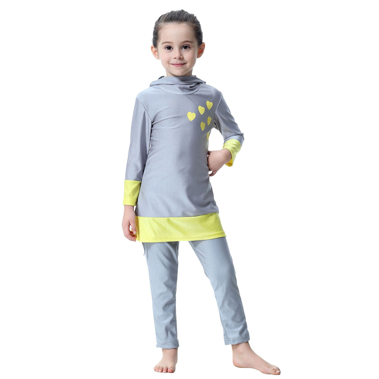Tween Girls Swimsuits 2 Piece Rash Guard Full Coverage Long Sleeve Swim ...
