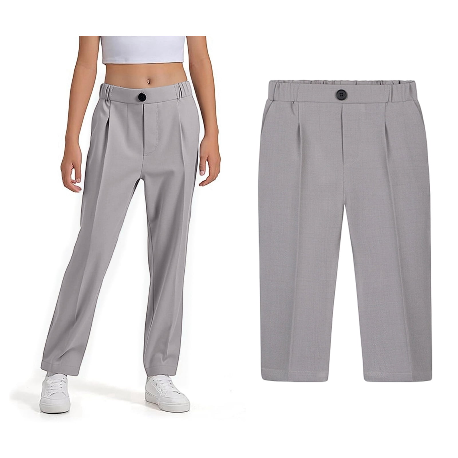 Tween School Uniforms for Boys Dress Pants Adjustable Waist Straight ...