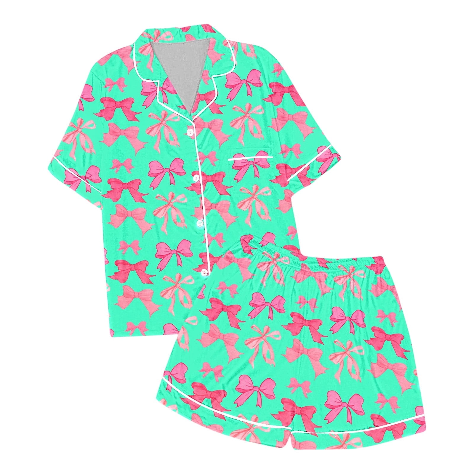 Tween Silk Pajamas Girls Fashion Button Down Sleepwear Set Girls ...