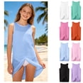 Tween Sleeveless Swim Coverup Girls Quick Dry Twist Front Beach Dress ...