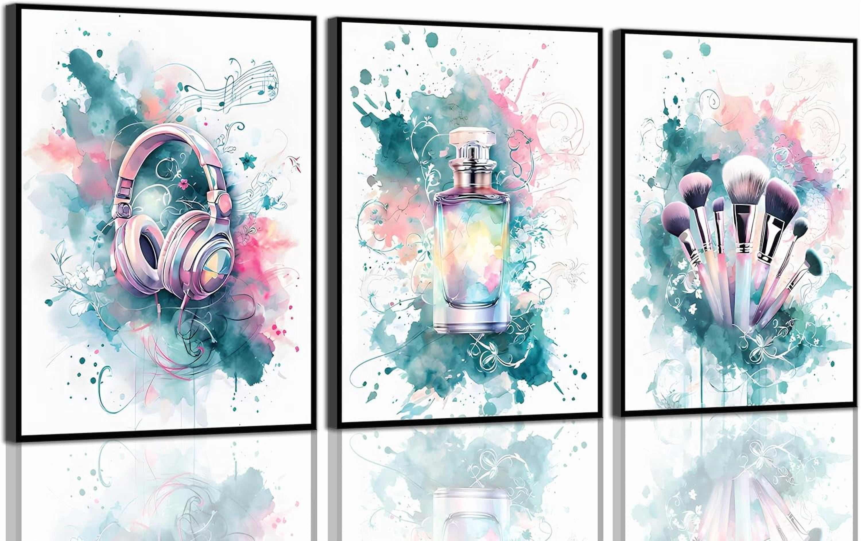 Tween Teen Girls Bedroom Canvas WallPictures Blue Green Prints Preppy ...
