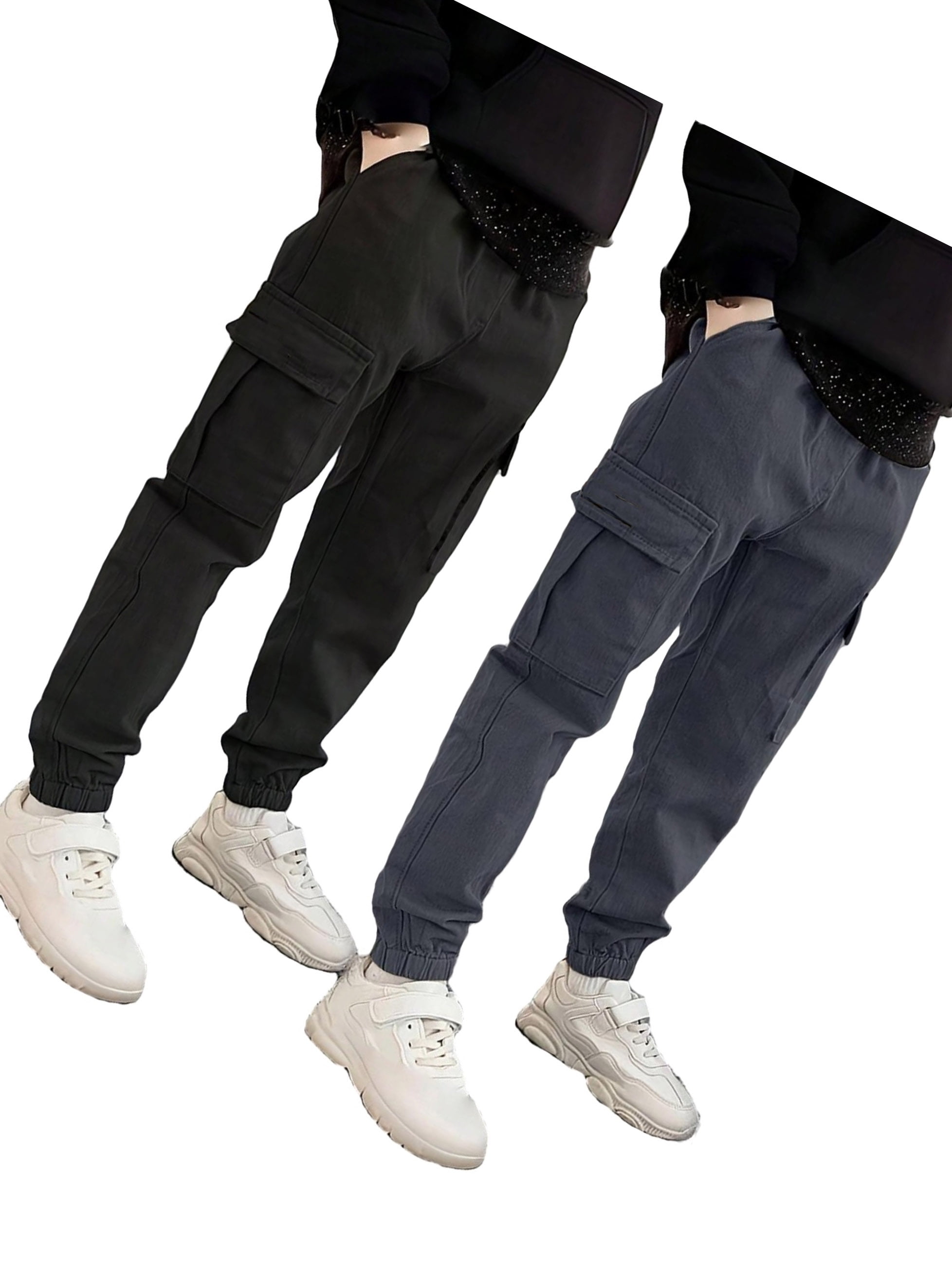 Tween ‌Teenagers Pants Plain Slight Stretch Grey Cargo Pants Tween ...