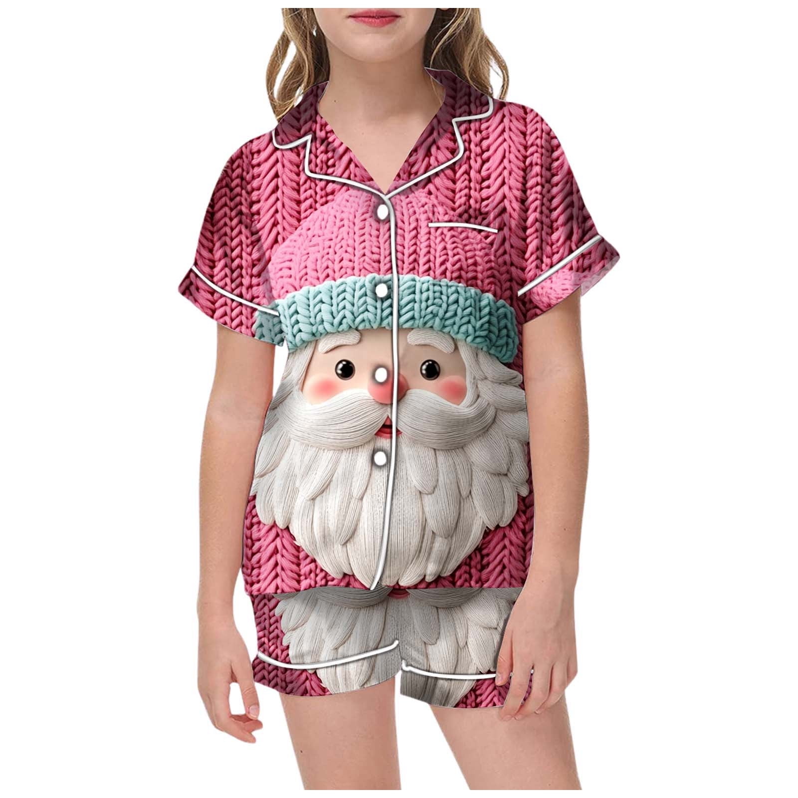 Tweens Christmas Pjs Set Purple Girls Silk Pjs Long Sleeve 2 Piece ...