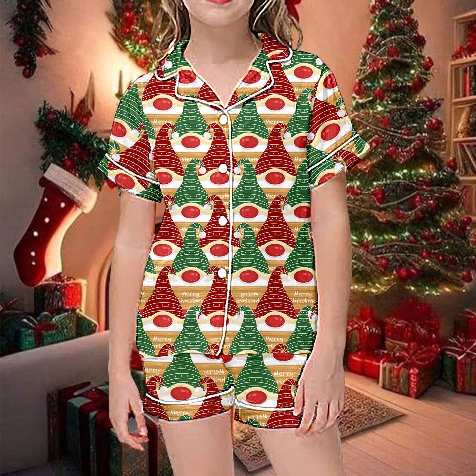 Tweens Christmas Pjs Set Purple Silk Pjs For Girls Long Sleeve Button ...