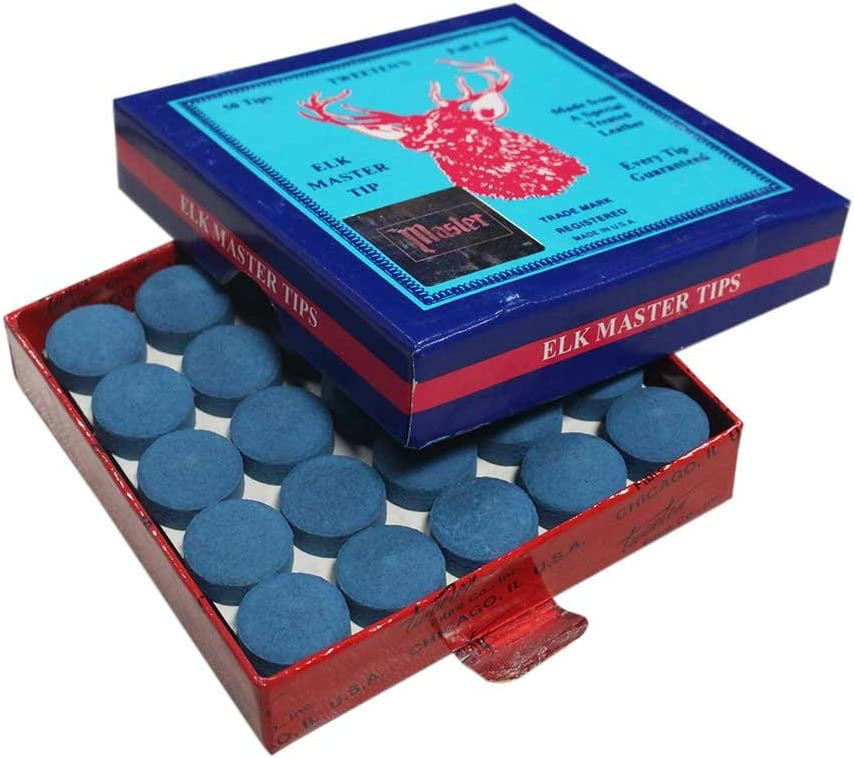 Tweeten Elk Master Soft Leather Billiard/Pool Cue Tips, Box of 50 (12 ...