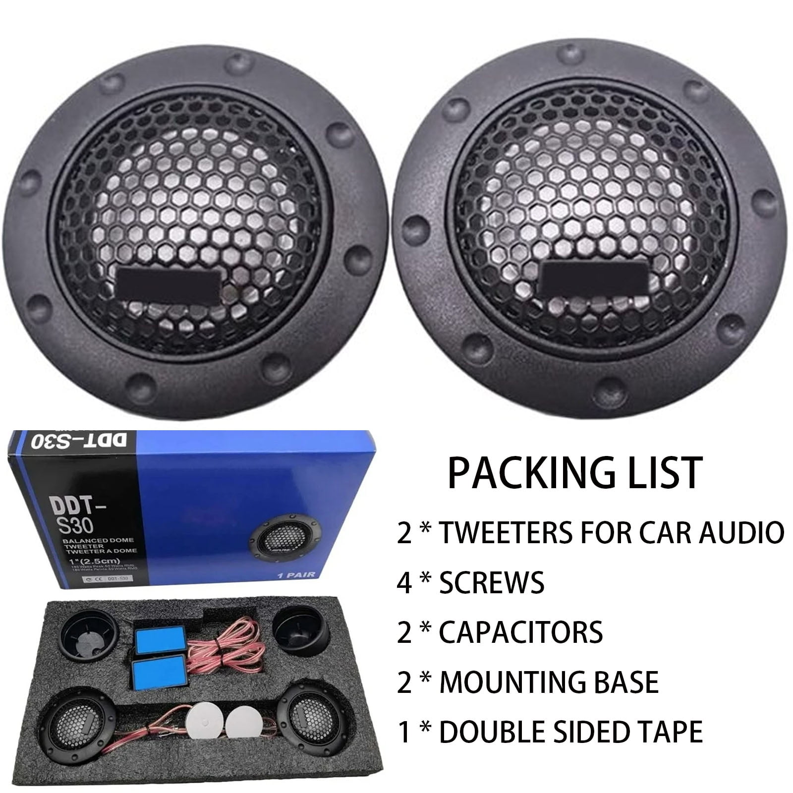 FAMKIT Car Dome Tweeters, 1 Pair 180 Watts Tweeters for Car Audio Car ...