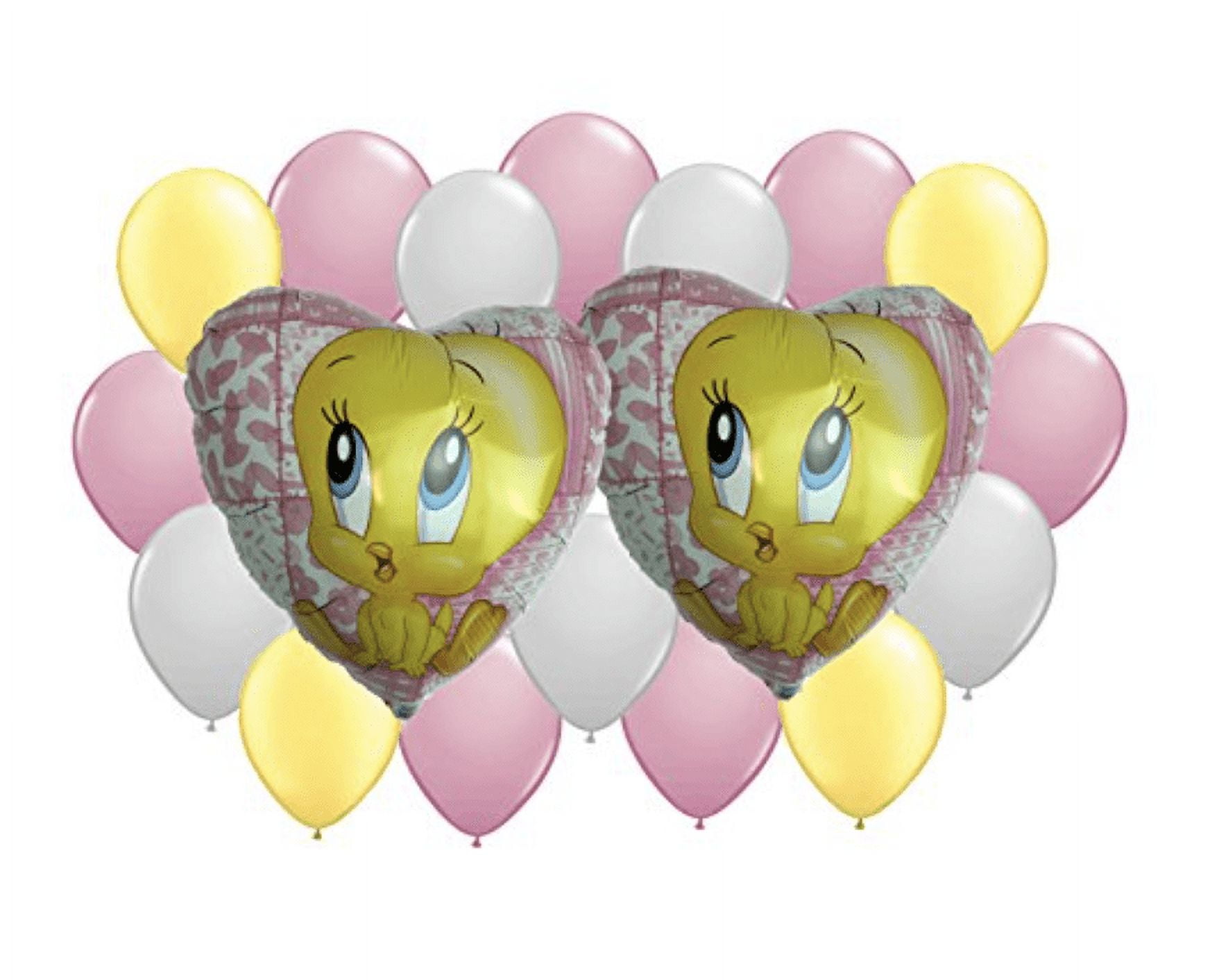 Anagram Latex Baby Tweety Heart Foil Balloon Bouquet Foil, Multicolor ...