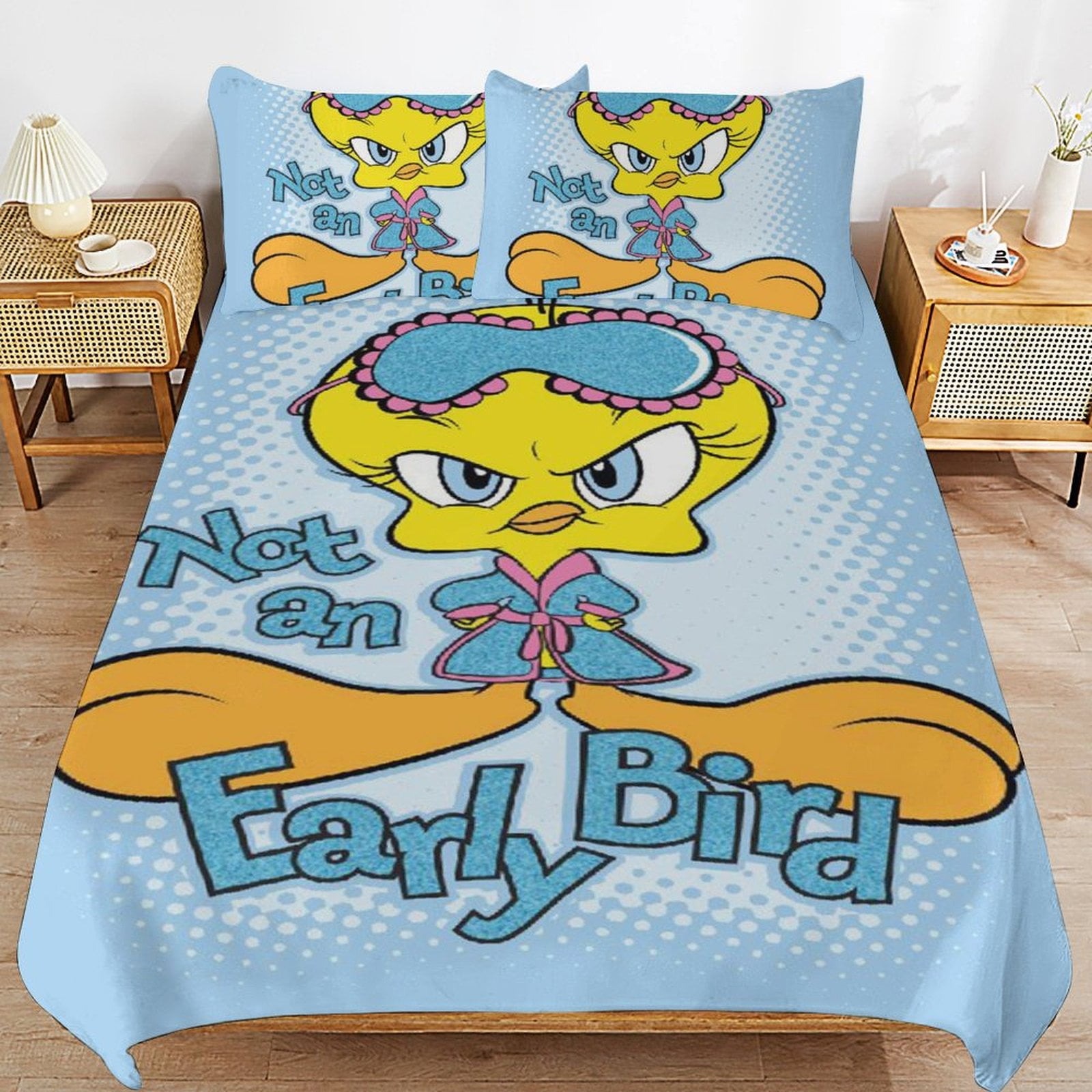 Tweety Bird Bedding Set Anime Bedding Set Cartoon Duvet Cover Set with ...
