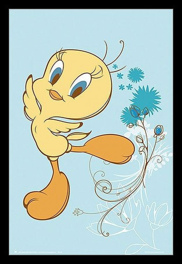 Tweety Bird Blue Laminated & Framed Poster (24 x 36) - Walmart.com