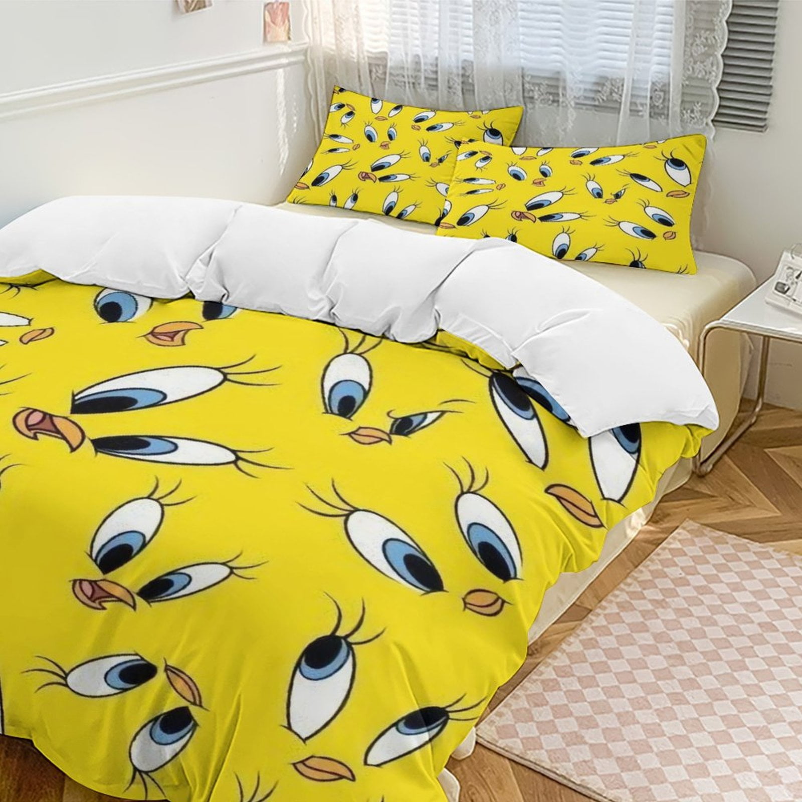 Tweety Bird Cartoon Home Bed 3-piece Set, Polyester Wash Student ...