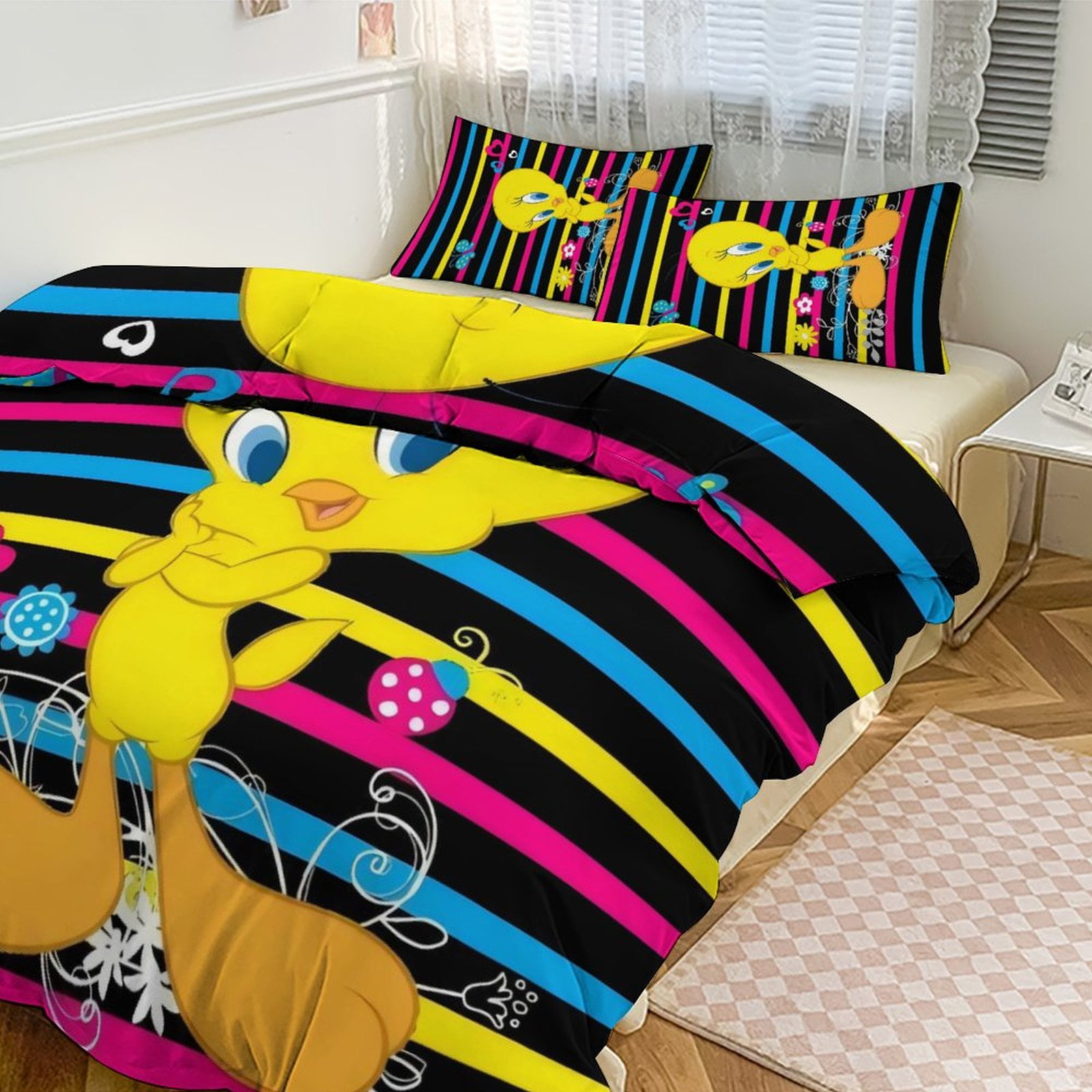 Tweety Bird Cartoon Sheet Set 3 Piece Bedding Set Cute Christmas ...