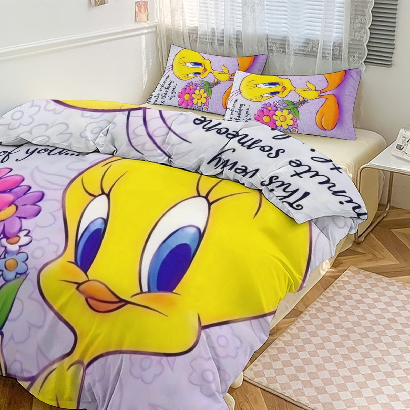 Tweety Bird Cartoon Sheet Set 3 Piece Bedding Set Cute Christmas ...
