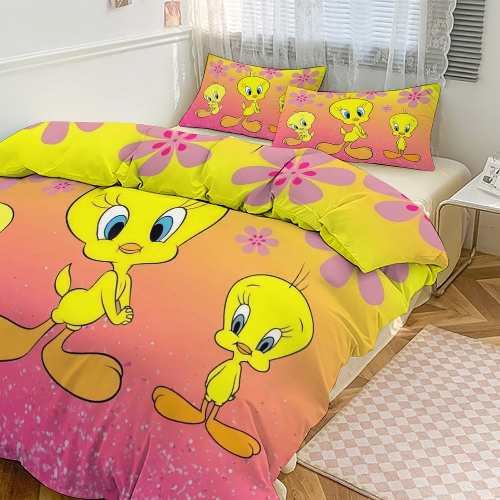 Tweety Bird Cartoon Sheet Set 3 Piece Bedding Set Cute Christmas ...