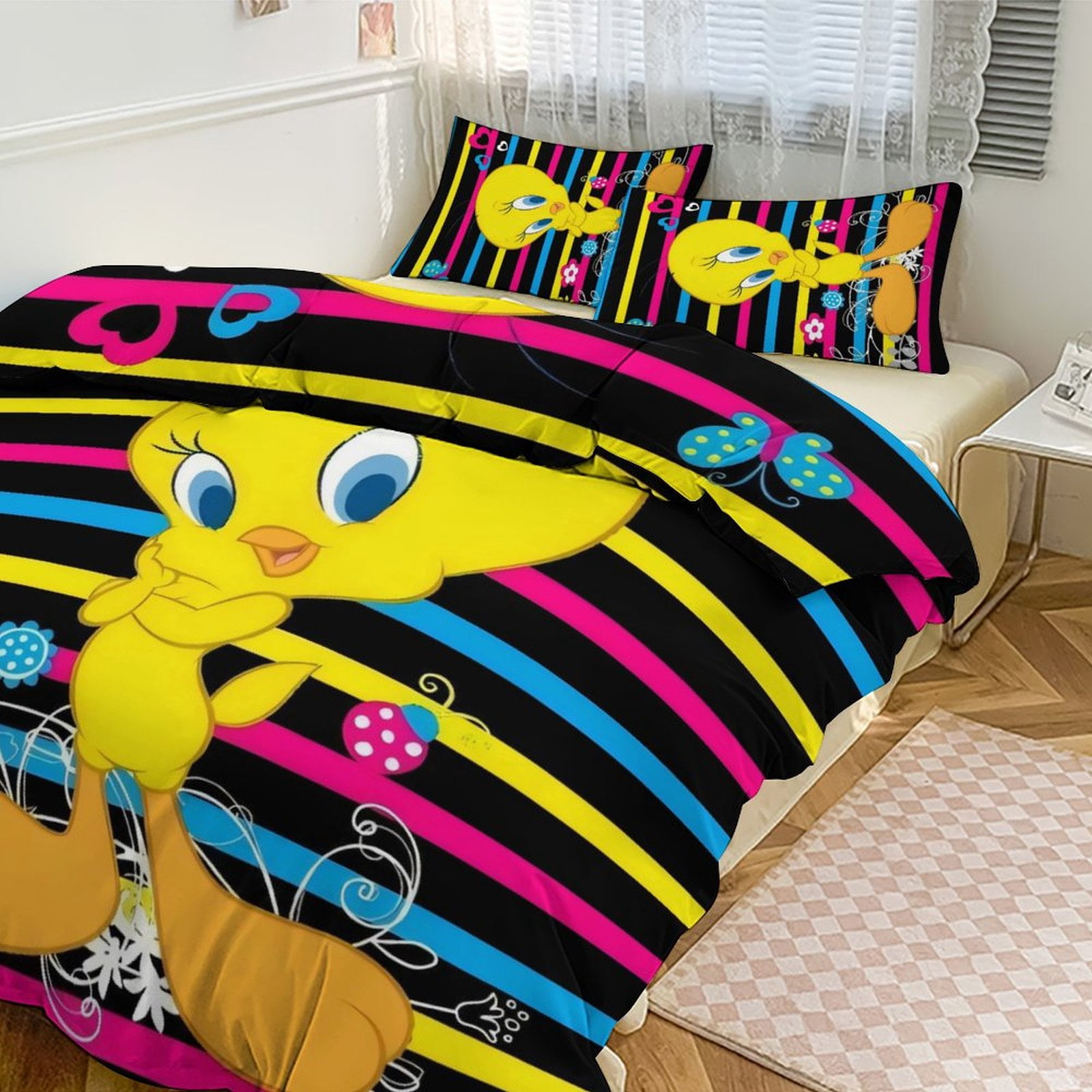 Tweety Bird Cartoon Sheet Set 3 Piece Bedding Set Cute Christmas ...