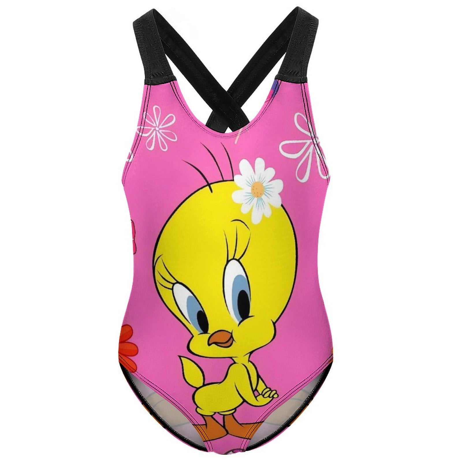 Tweety Bird Cartoon girls one-piece swimsuit beach swimsuit suitable ...