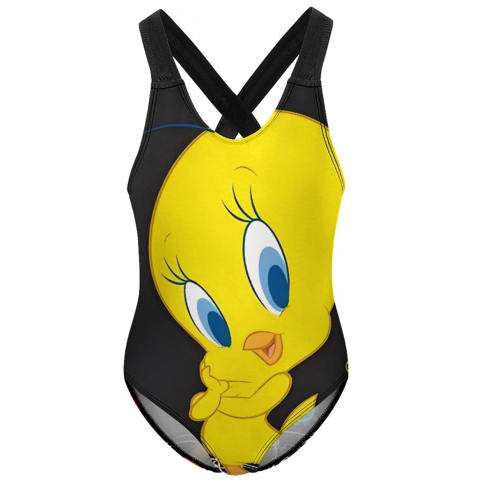 Tweety Bird Cartoon girls one-piece swimsuit beach swimsuit suitable ...