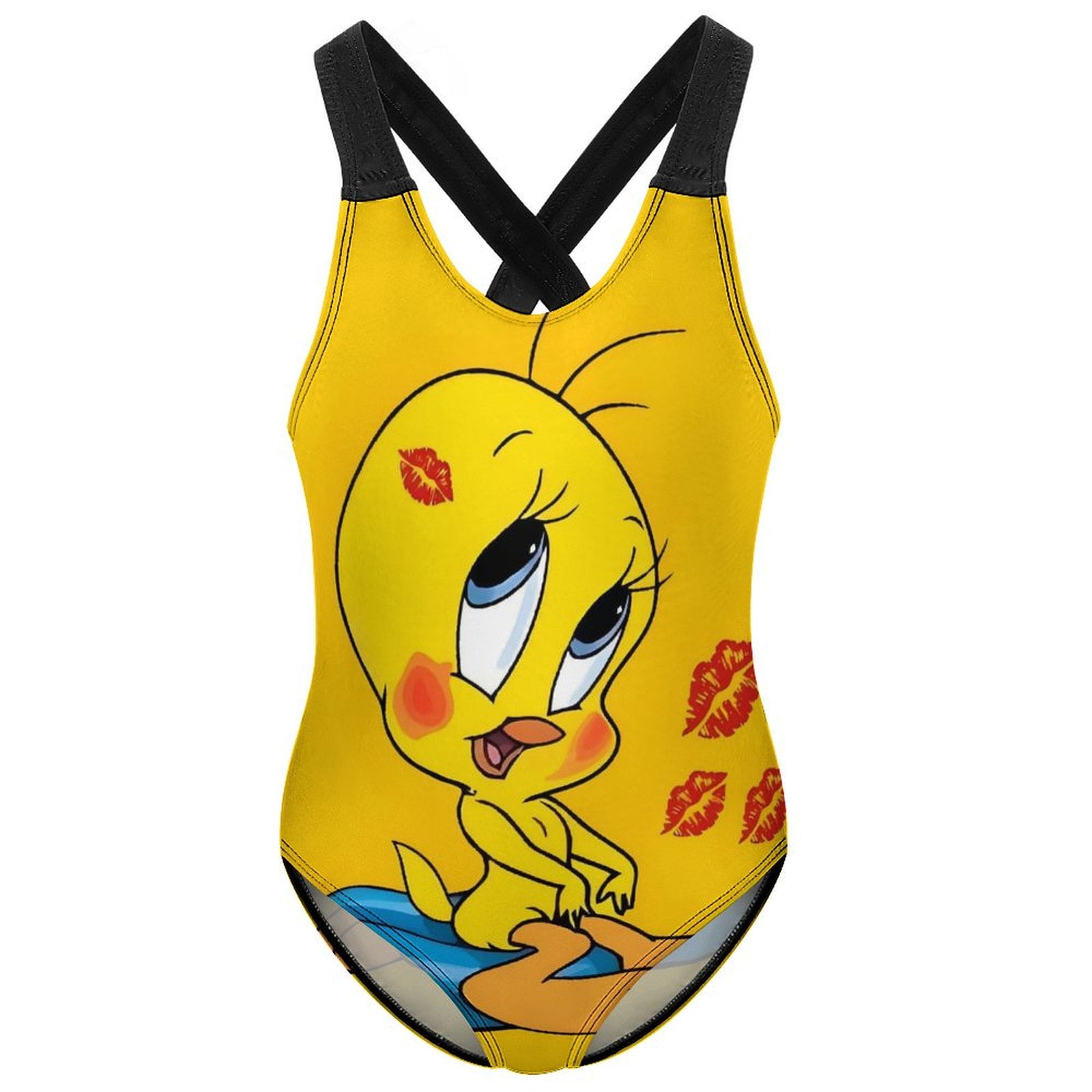 Tweety Bird Cartoon girls one-piece swimsuit beach swimsuit suitable ...