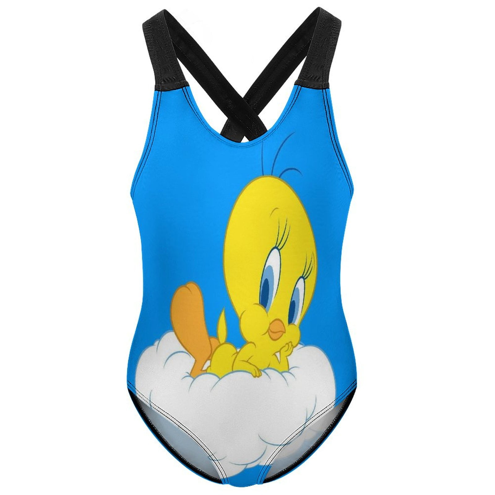 Tweety Bird Girls Swimwear Cartoon Cross Shoulder Swimsuit Bathing ...