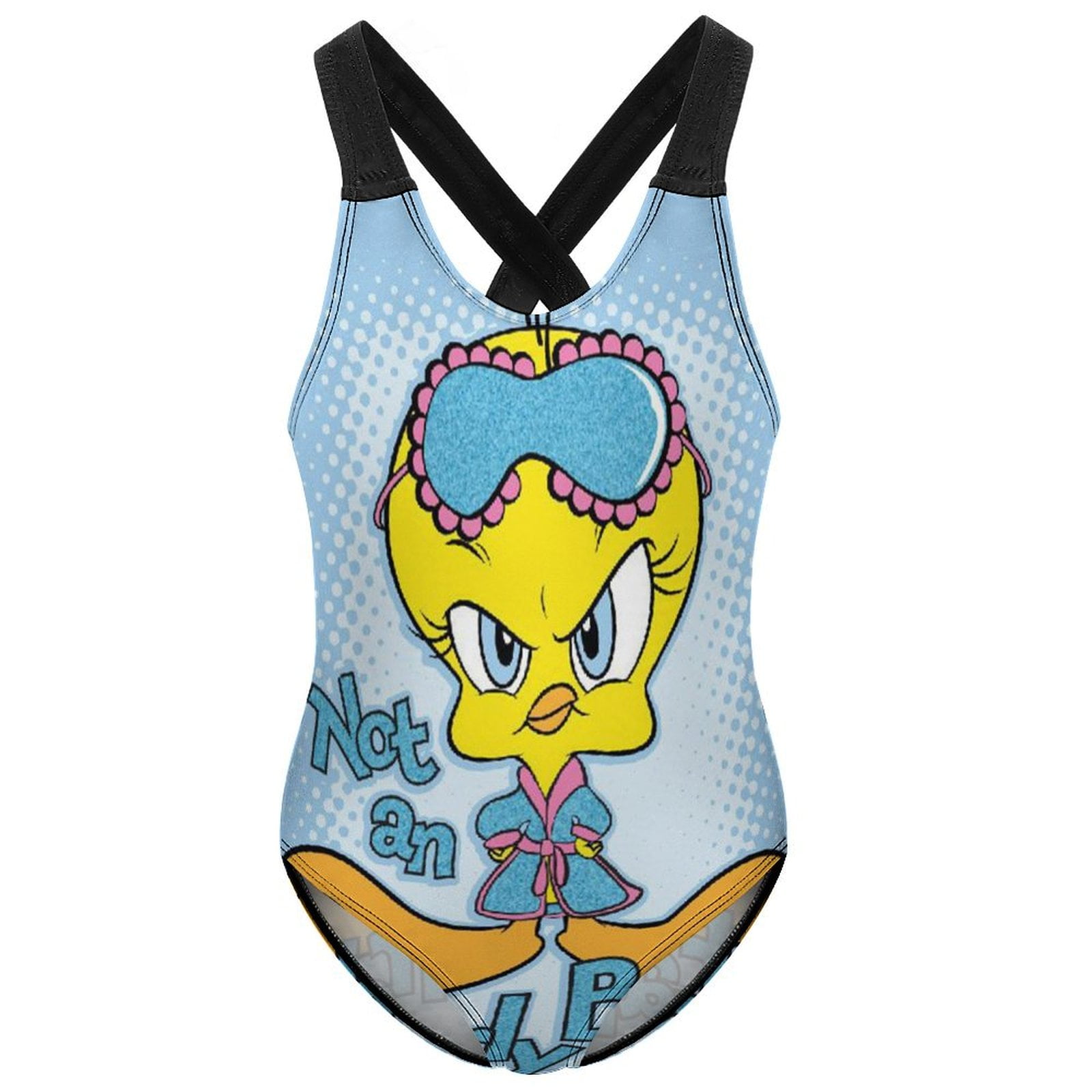 Tweety Bird Girls Swimwear Cartoon Cross Shoulder Swimsuit Bathing ...