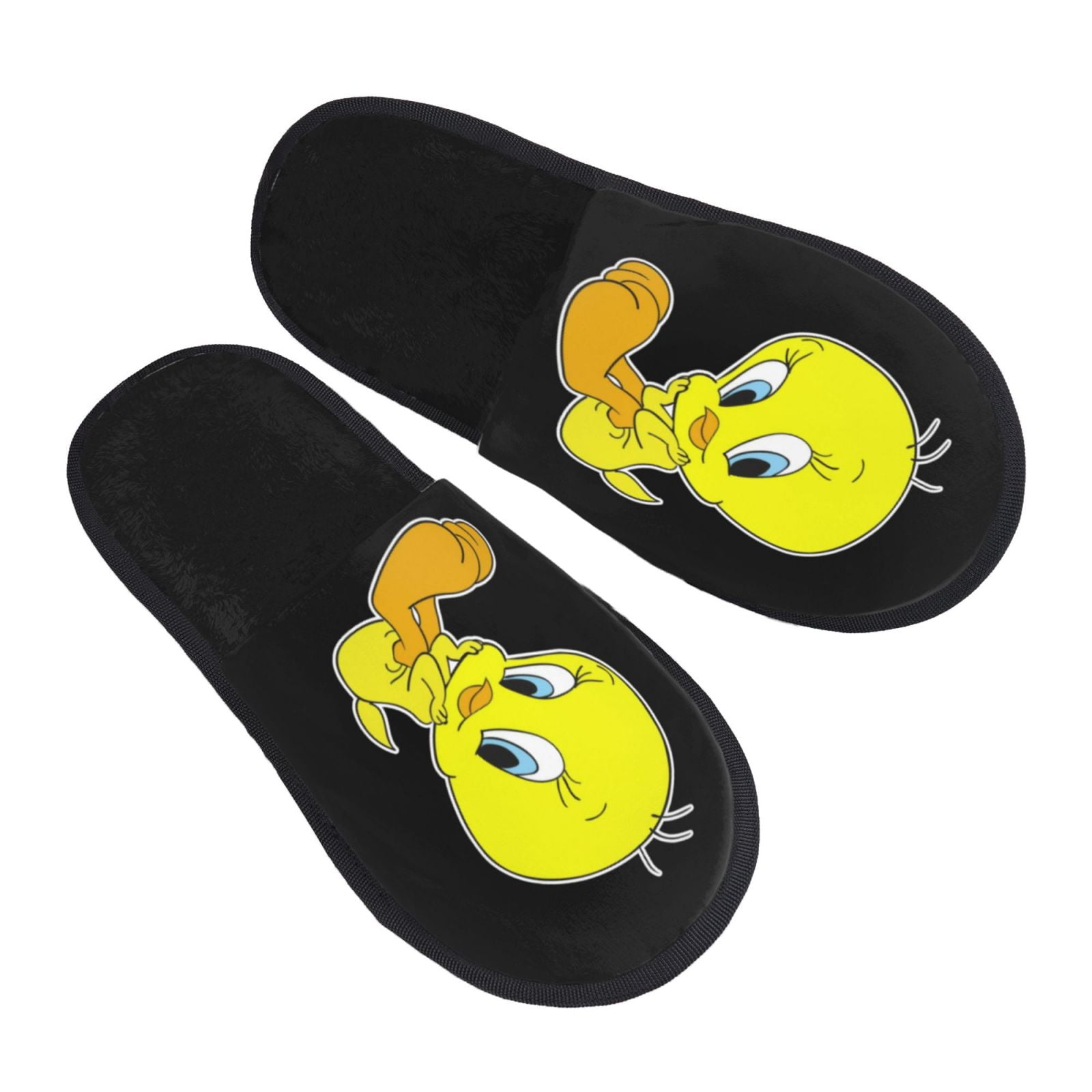 Tweety Bird Mens Womens Indoor Plush Scuff Slippers Cozy Memory Foam ...