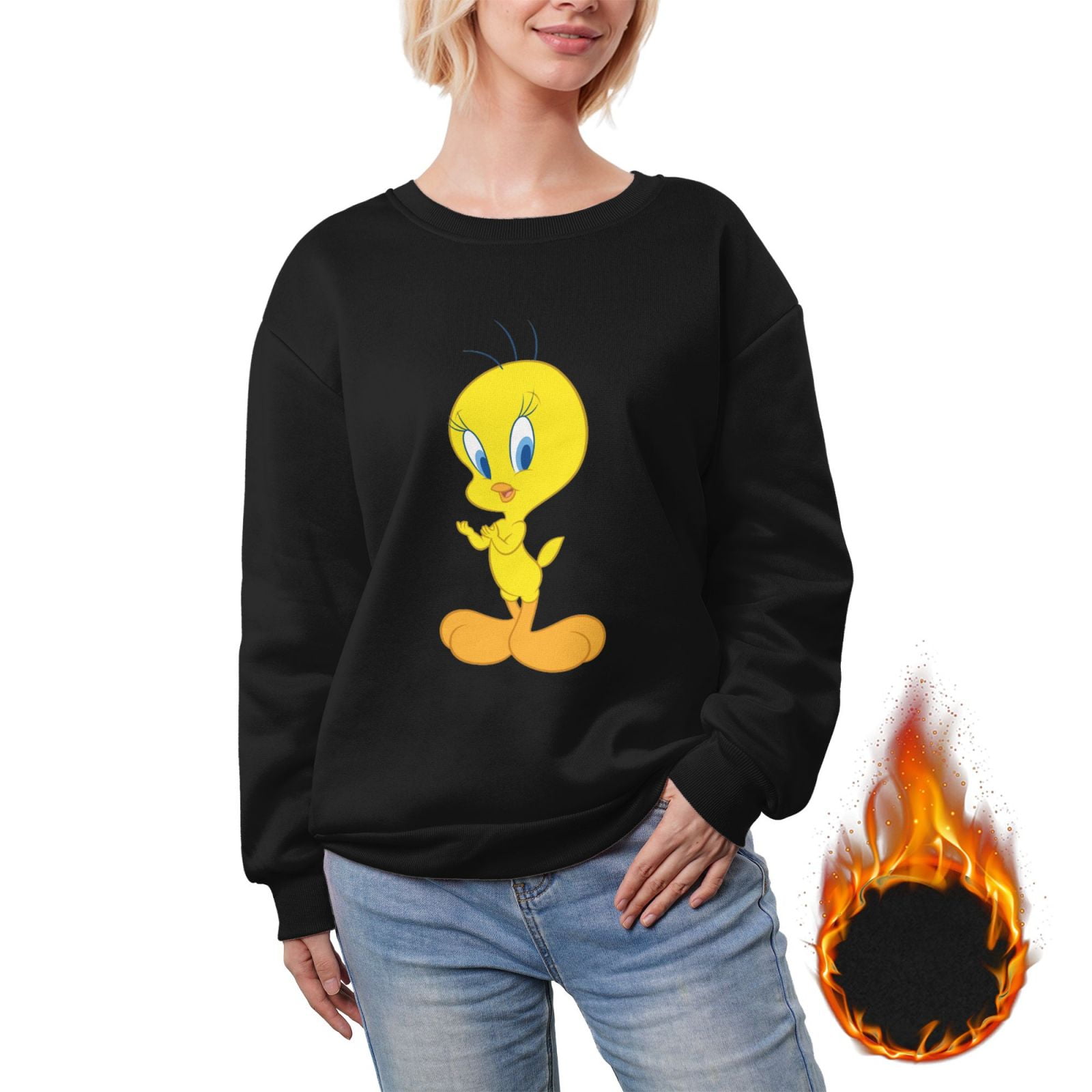 Tweety Bird Sweatshirts for Women Crewneck Long Sleeve Shirts Tops ...