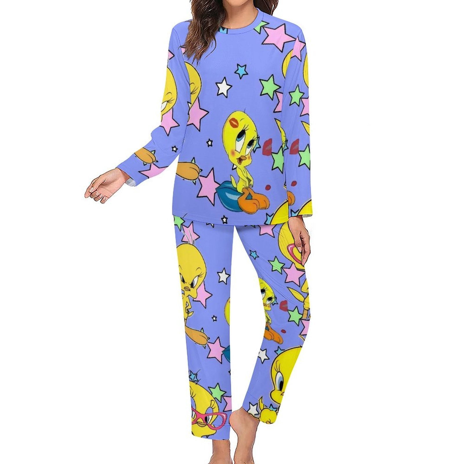 Tweety Bird Women's Pajama Set Long Sleeve Soft Two-Piece Nightgown 2XL ...
